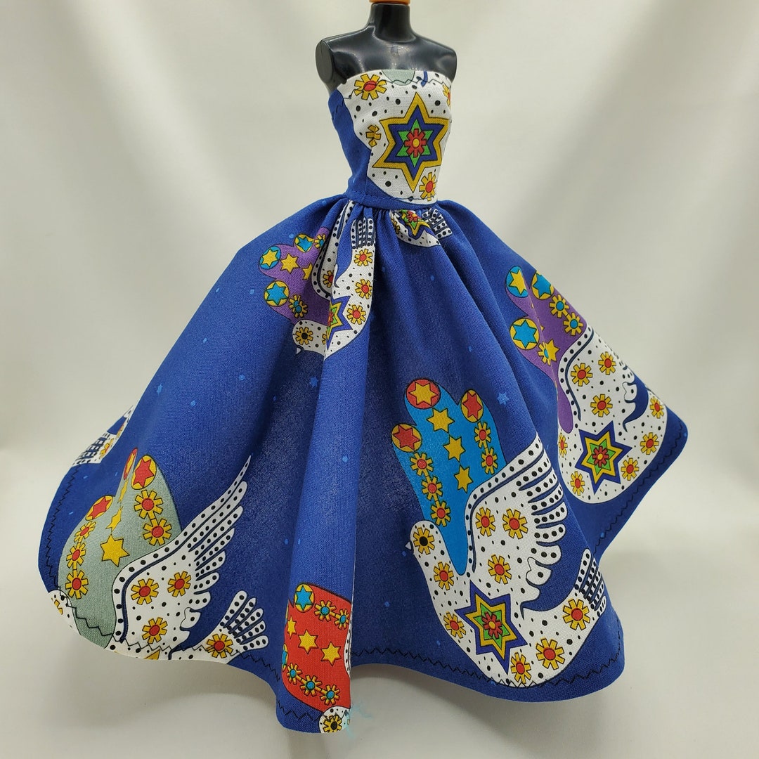 Jewish Doll Dress Ball Gown, Handmade 11.5 Inch Fashion Doll Clothes, 1 ...