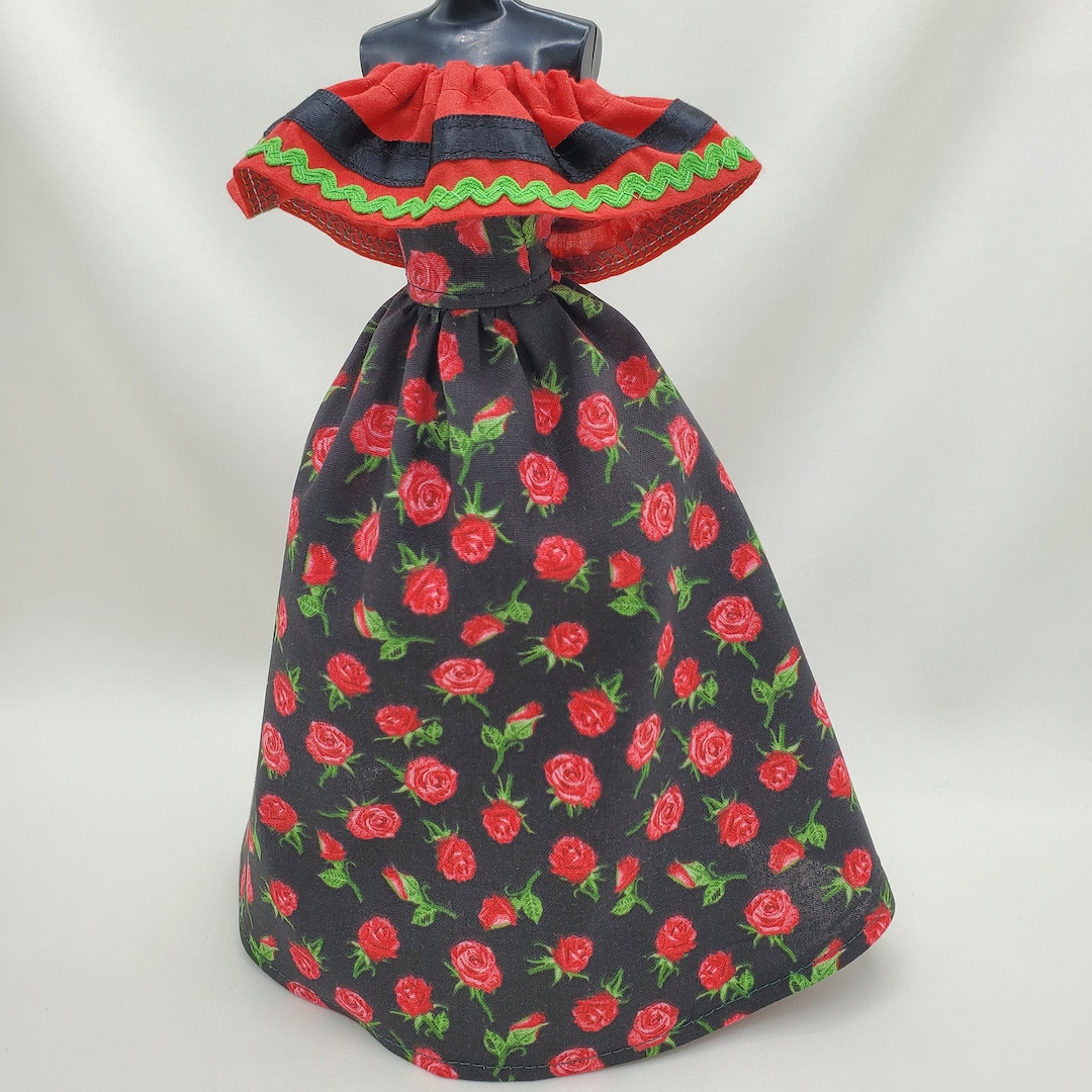Mexican Fiesta Doll Dress, Handmade 11.5 Inch Fashion Doll Clothes, 1/6 ...