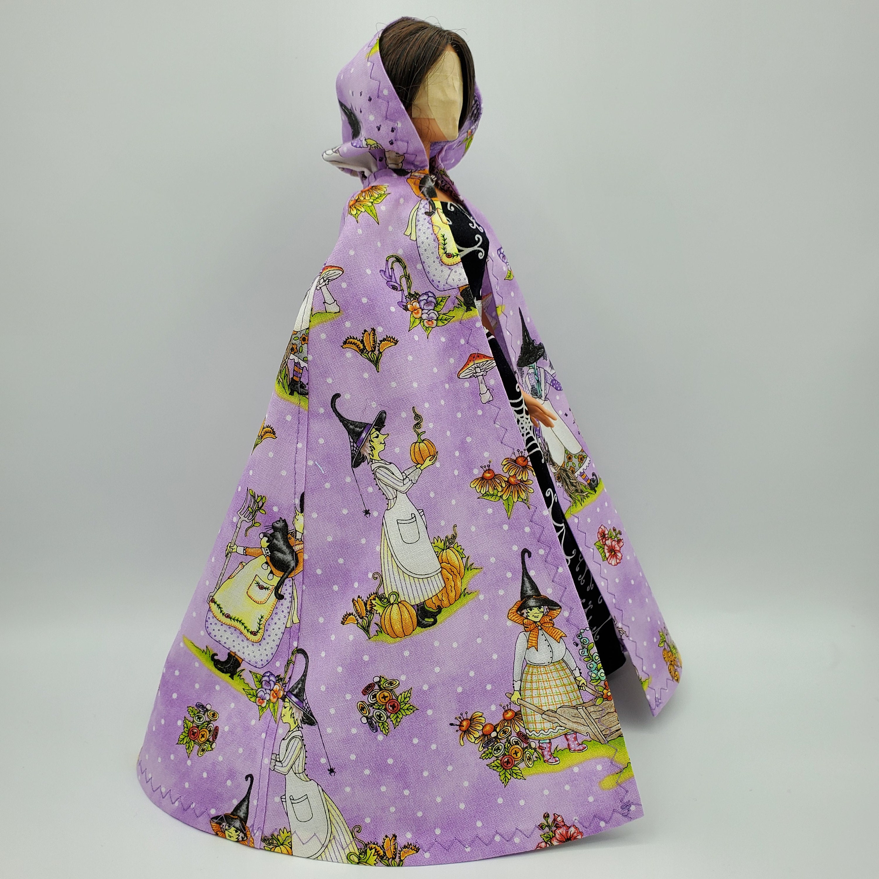 Hooded Doll Cape, Handmade 11.5 Inch Fashion Doll Clothes, Retro Mod ...