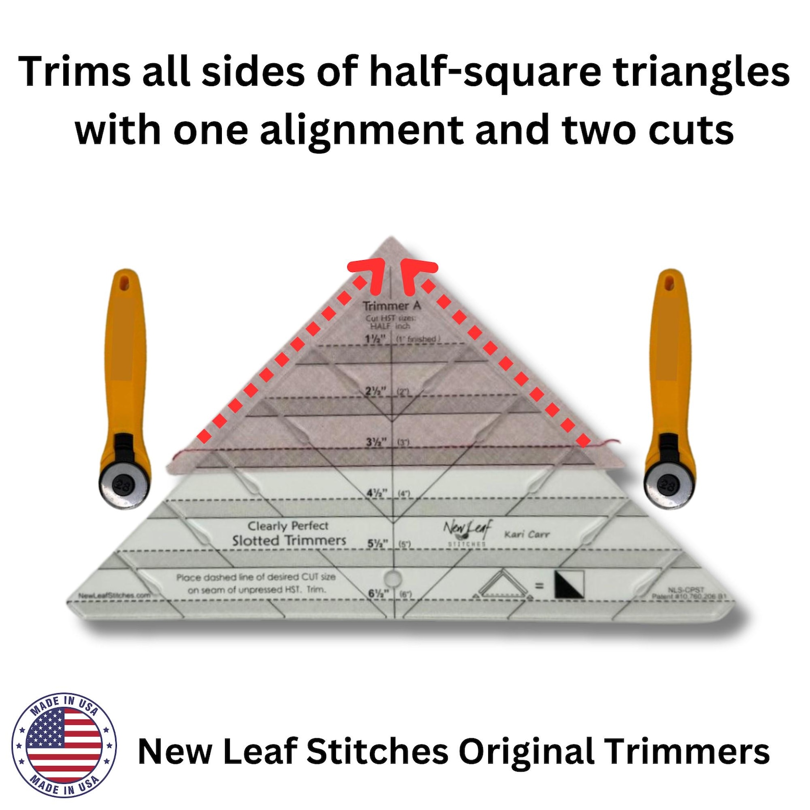 Clearly Perfect Slotted Trimmers by New Leaf Stitches - Quilting Tool ...