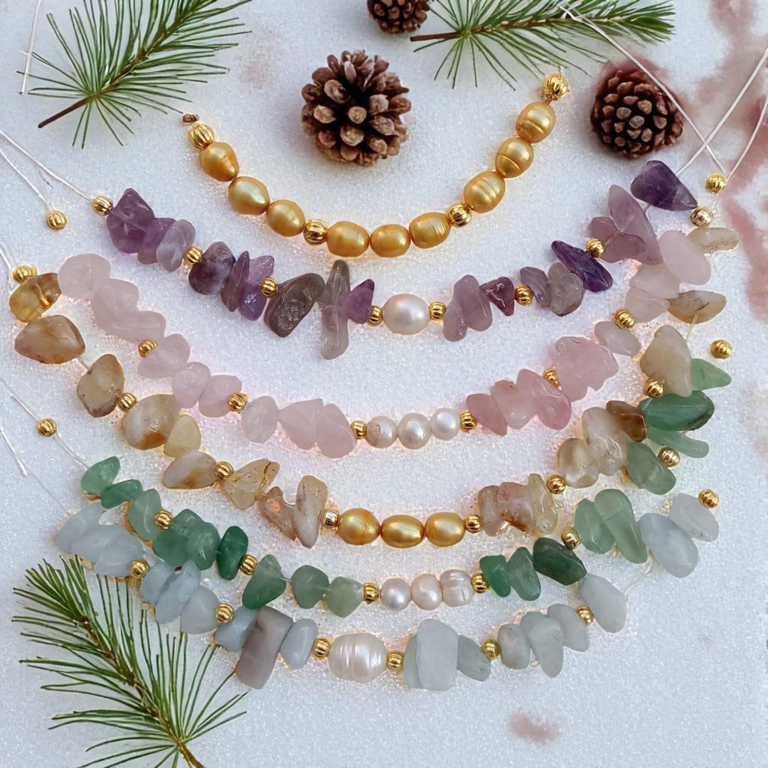 Freshwater Pearl Ghost Necklace: Crystal Gemstone Beaded Jewelry - Etsy