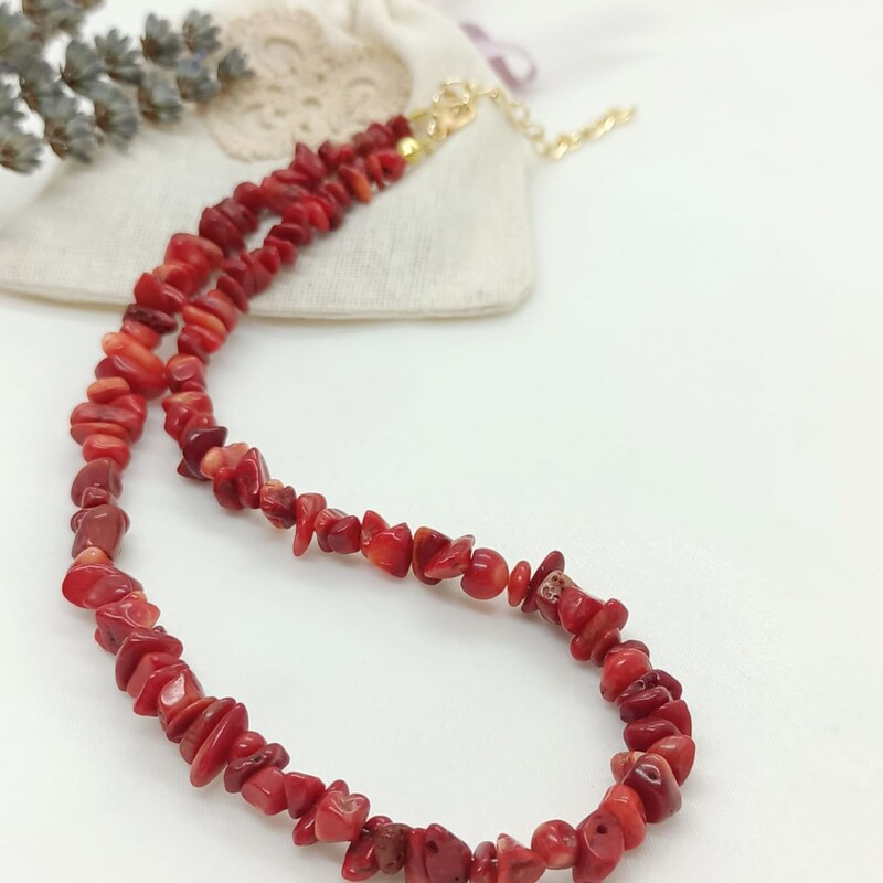 Coral Stone Necklace - Etsy