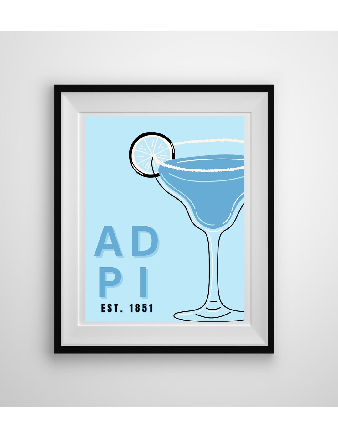 Alpha Delta Pi Sorority Printable Poster Graphic Image With Drink and ...