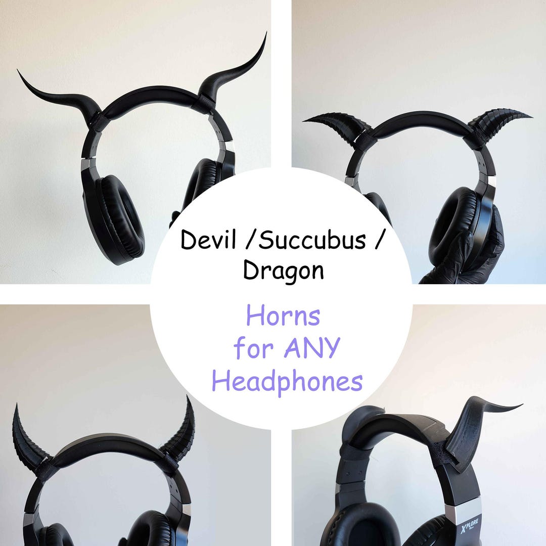 Devil Horns / Succubus Horns / Dragon Horns for Headphones Textured ...