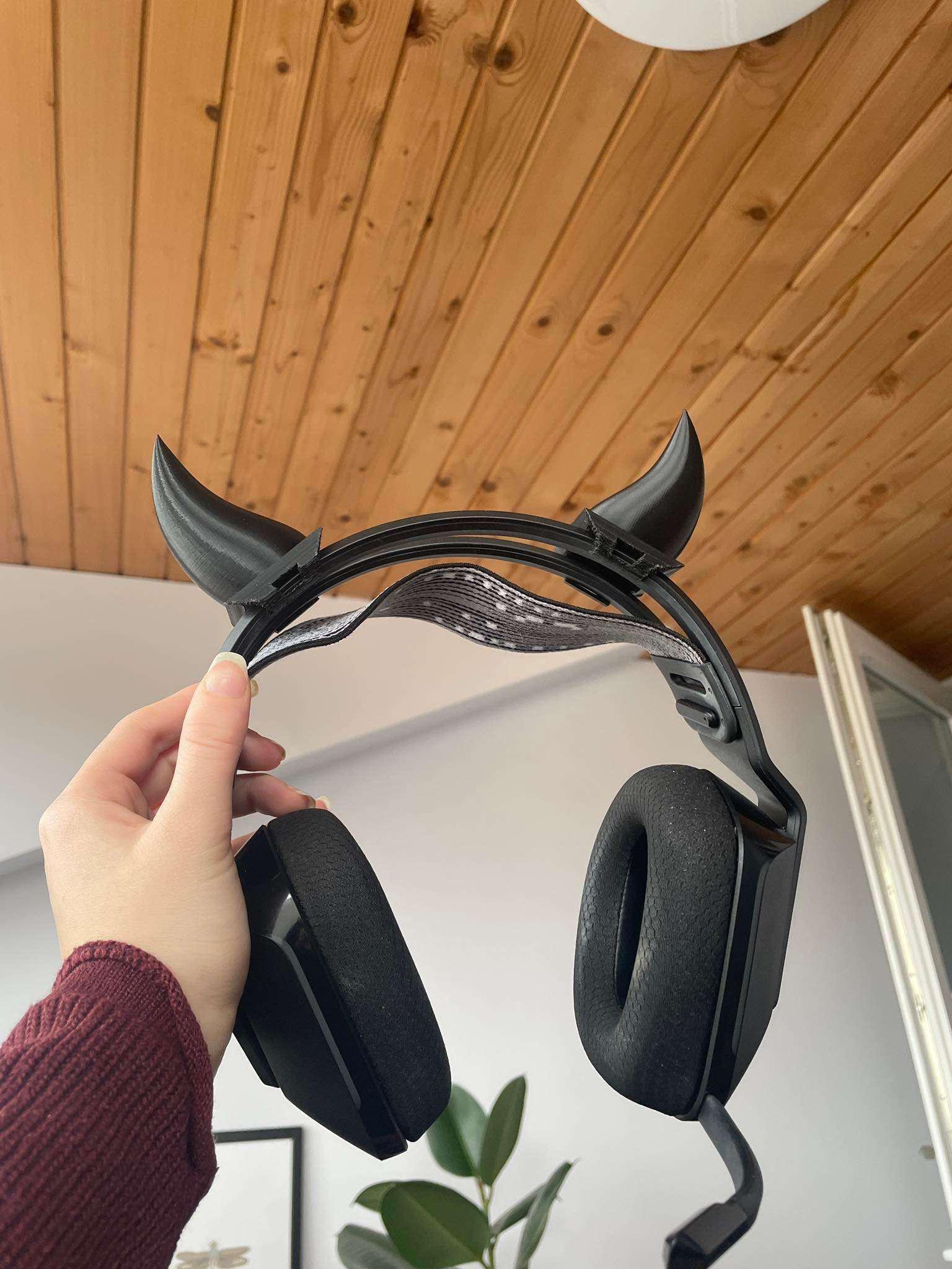 Devil Horns for G733 Headphones Logitech lightspeed / Horns Headphones ...