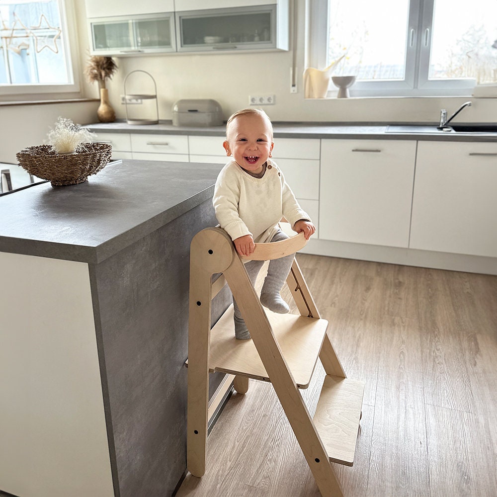 Montessori Learning Tower Foldable Kitchen Helper Learning Tower ...