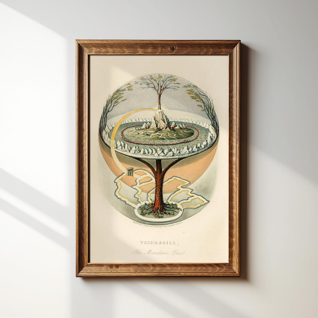 Yggdrasill World Tree Norse Mythology Print – Sacred Tree of Life ...