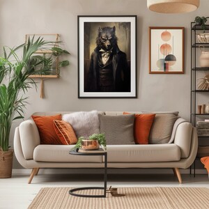 Victorian Werewolf Gentleman Wolf Fine Art Print, Dark Academia ...