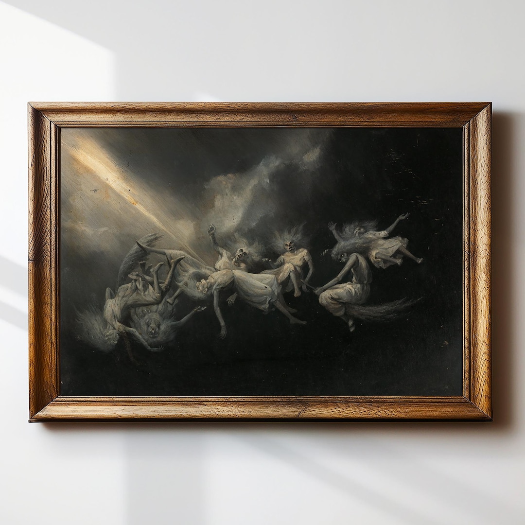 Occult Gothic Painting Framed Print | Witches Coven Thunderstorm | Dark ...