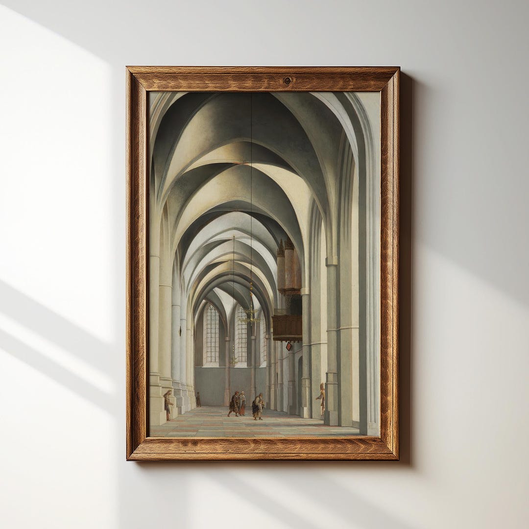 Occult Gothic Painting Print | Church Interior | Architecture Art ...