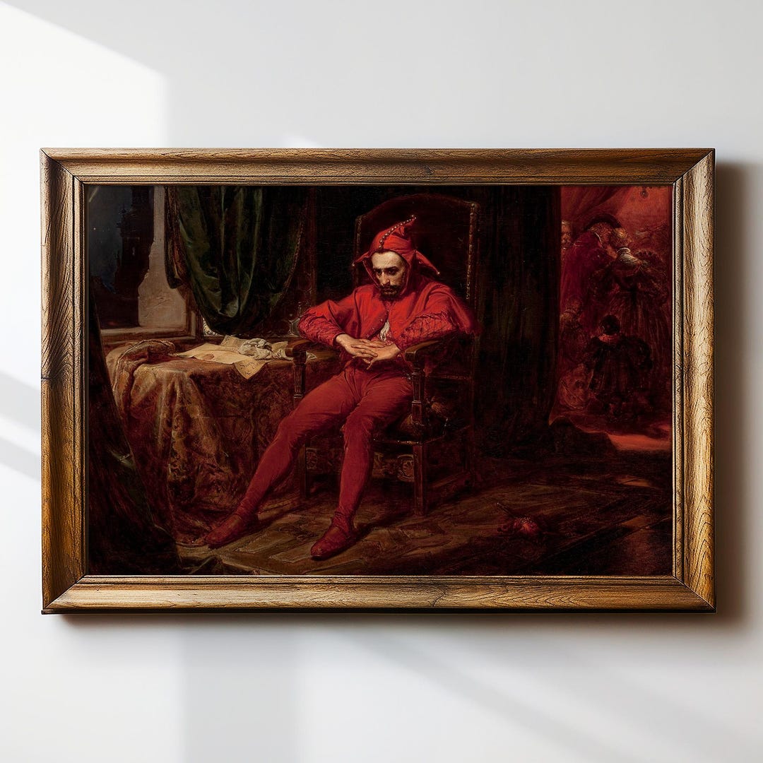 Melancholy Gothic Painting Print | Jester at Court | Stanczyk Fool ...