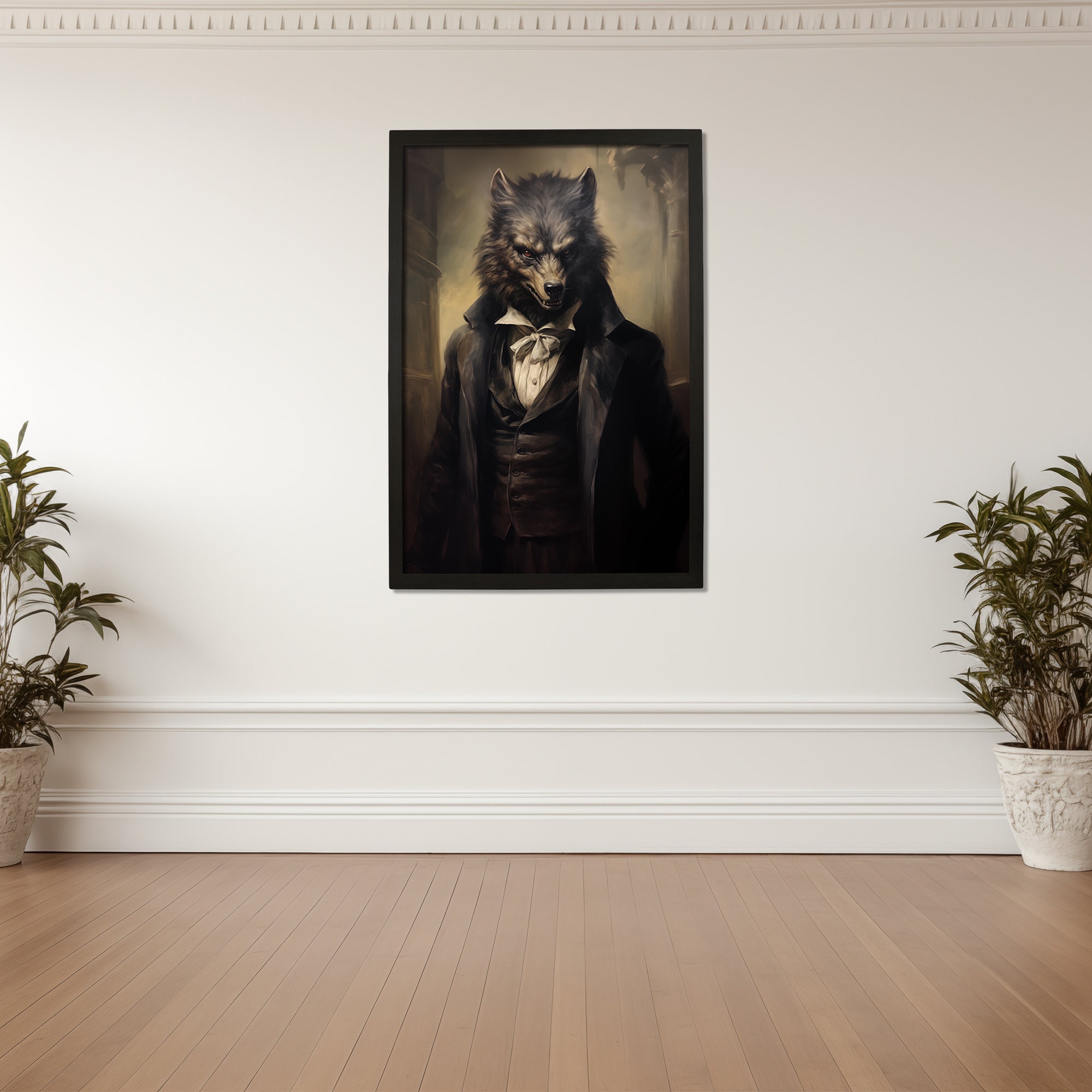 Victorian Werewolf Gentleman Wolf Framed Art Print Poster, Dark ...