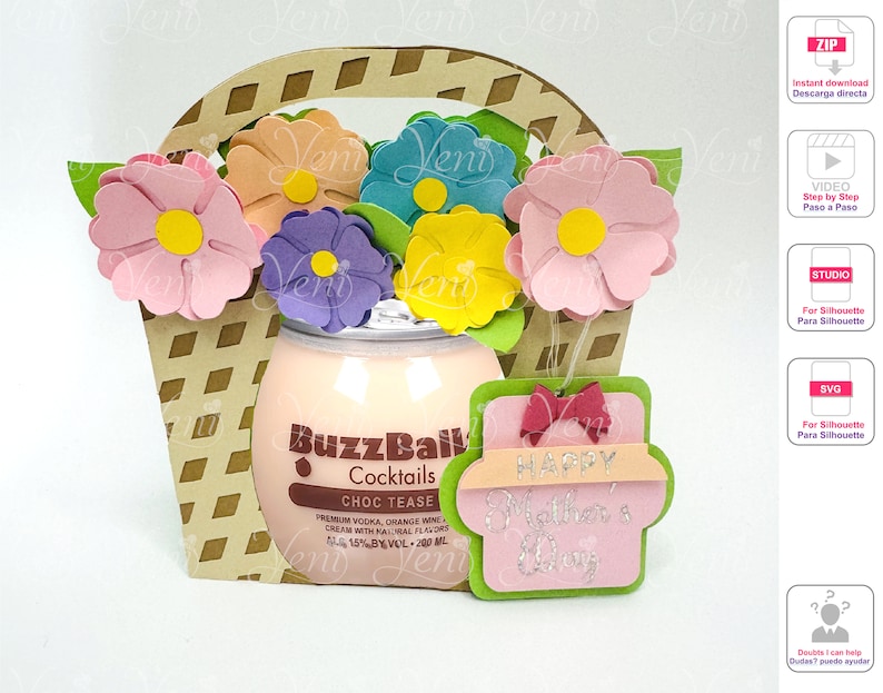 Flower Basket Buzzballz Holder - SVG (cricut or Scanandcut)- Studio ...