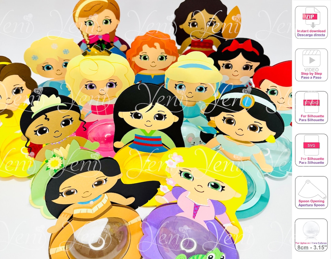 Princess Candy Holder SVG: Spoon Mechanism, 8cm Sphere (digital Files ...