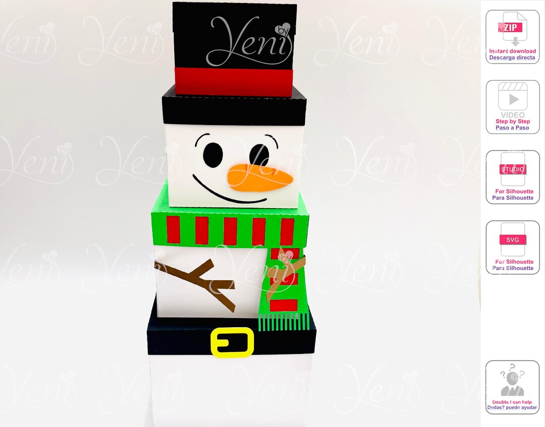 Stackable Snowman Box - Digital File - Studio and Svg - Etsy