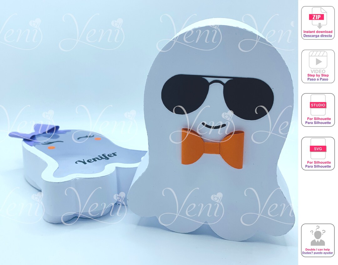Adorable Couple Ghosts Candy Box WITH LID - Digital File Svg and Studio ...