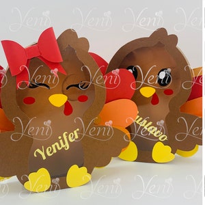 Turkey Couple Candy Boxes: Papercraft Project (digital File) - Etsy