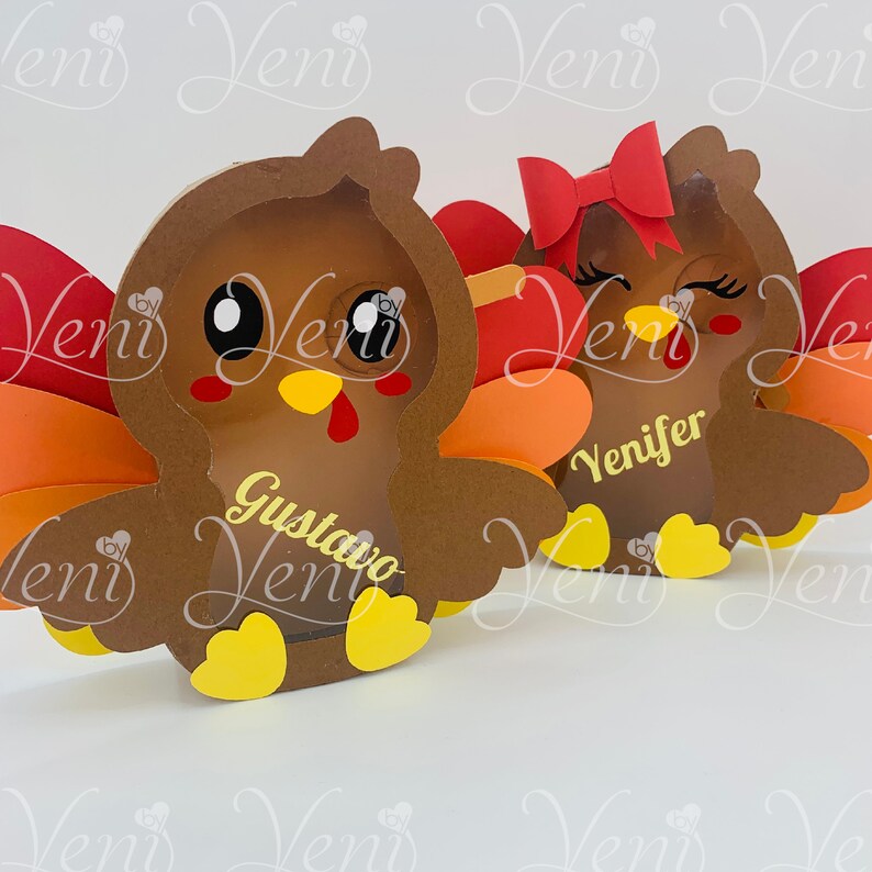 Turkey Couple Candy Boxes: Papercraft Project (digital File) - Etsy