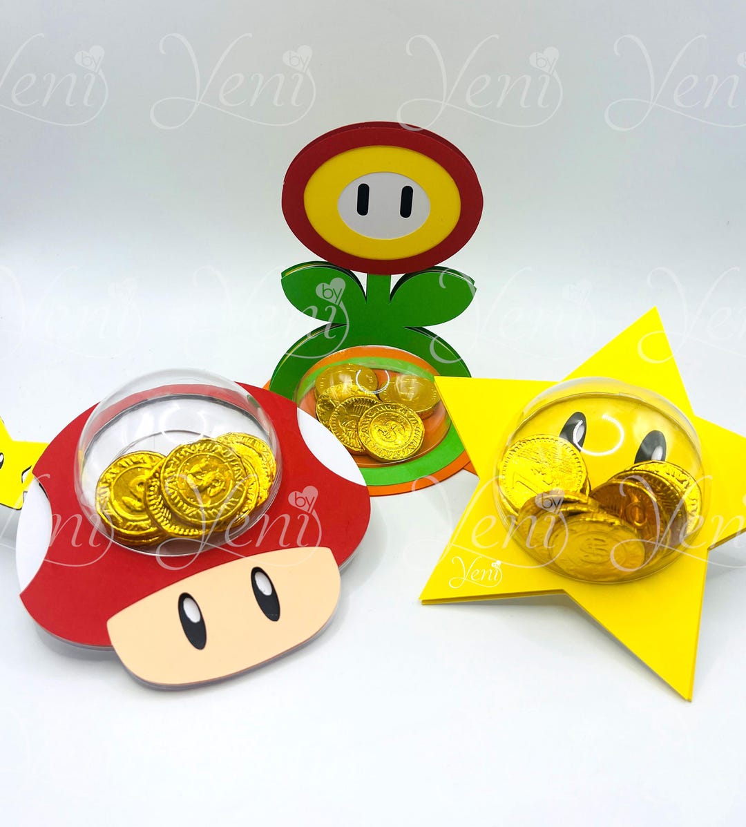 Three Pack Mario Bros Candy Holders - for 8cm / 3.15” Sphere - Mario ...