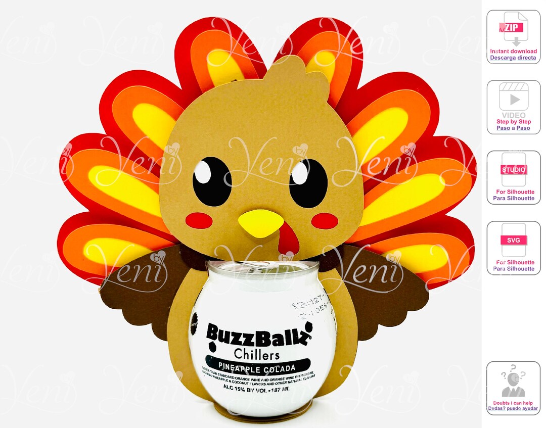 Turkey Buzzballz Holder - SVG (cricut or Scanandcut)- Studio ...