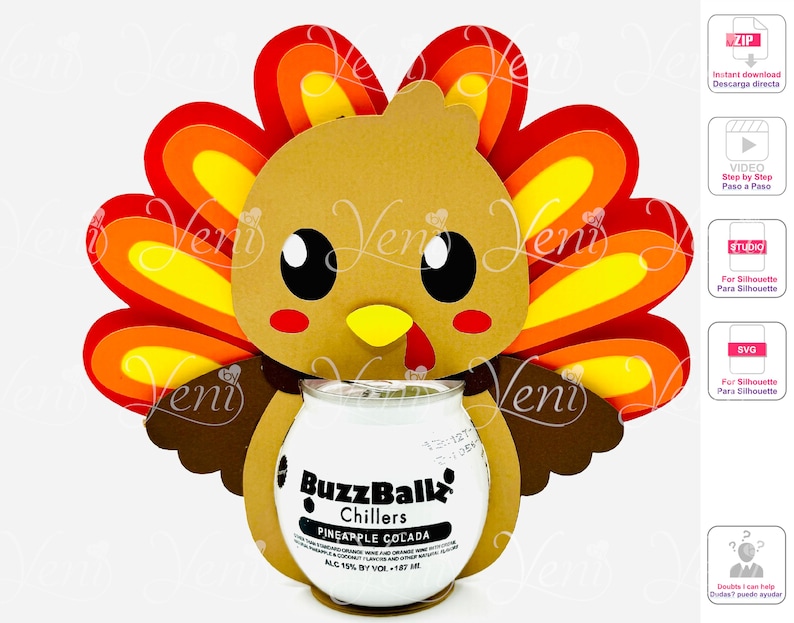 Turkey Buzzballz Holder - SVG (cricut or Scanandcut)- Studio ...
