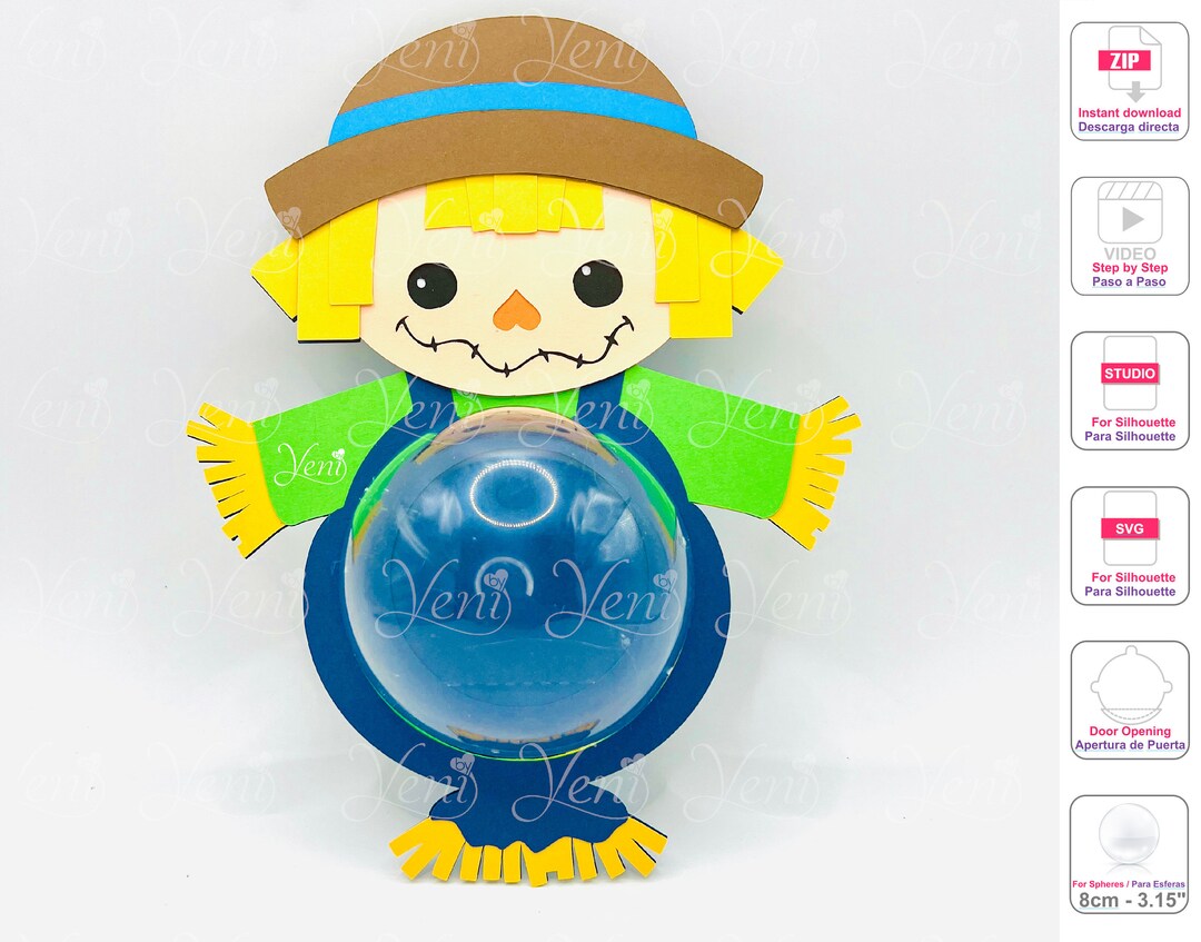 WITH Opening Door Scarecrow Candy Holder - for 8cm / 3.15” Sphere ...
