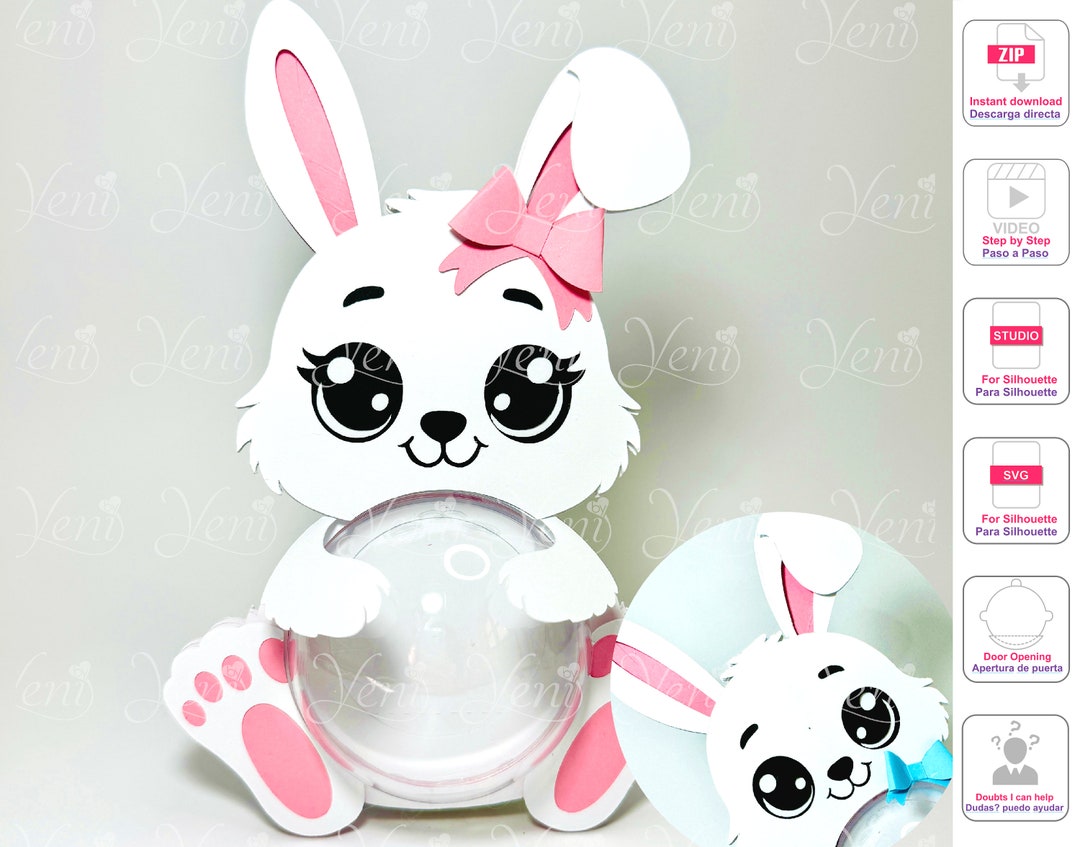 Bunny Candy Holder SVG: Opening Door, 8cm Sphere (digital Files) - Etsy