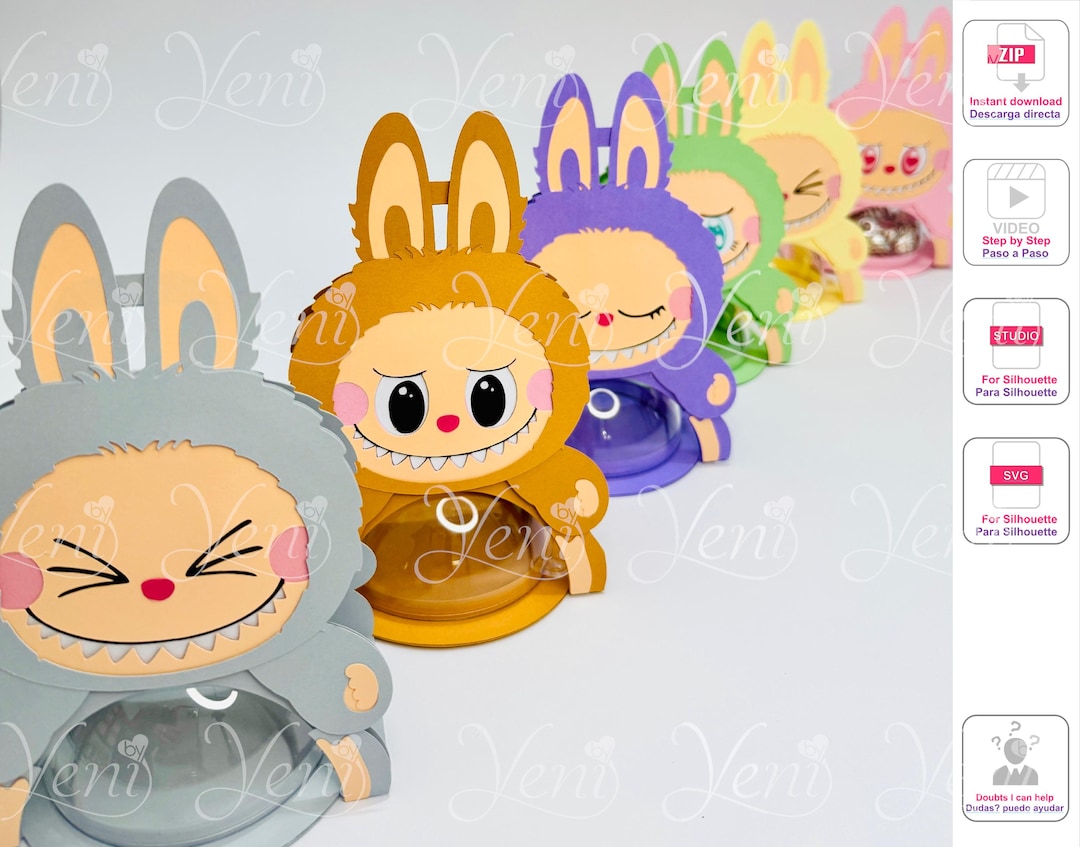 Labubu Pack Candy Holder - for 8cm / 3.15” Sphere - Digital Cut File ...