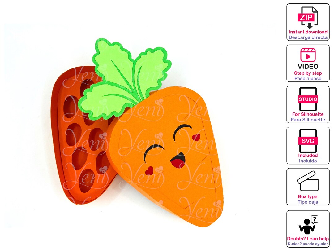WITH Layers LID Easter Carrot Candy Box / Digital File / Svg (cricut ...