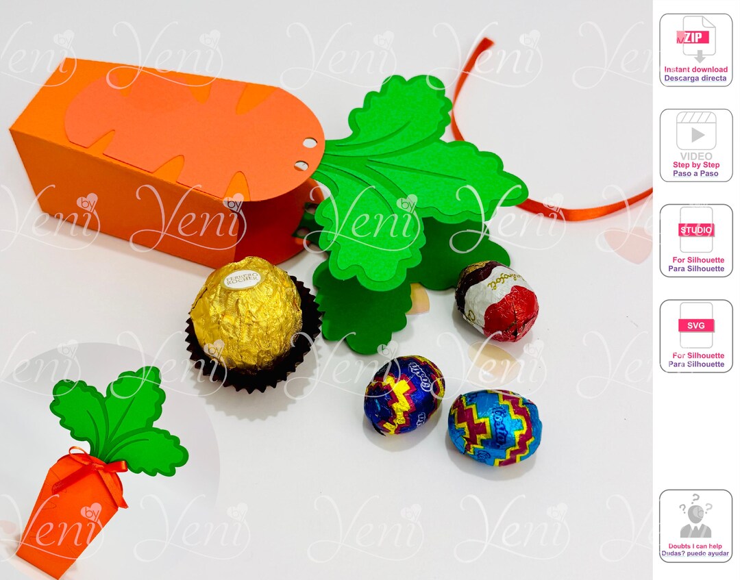 Carrot Box Candy Holder - for 8cm / 3.15” Sphere - Digital Files - Svg ...
