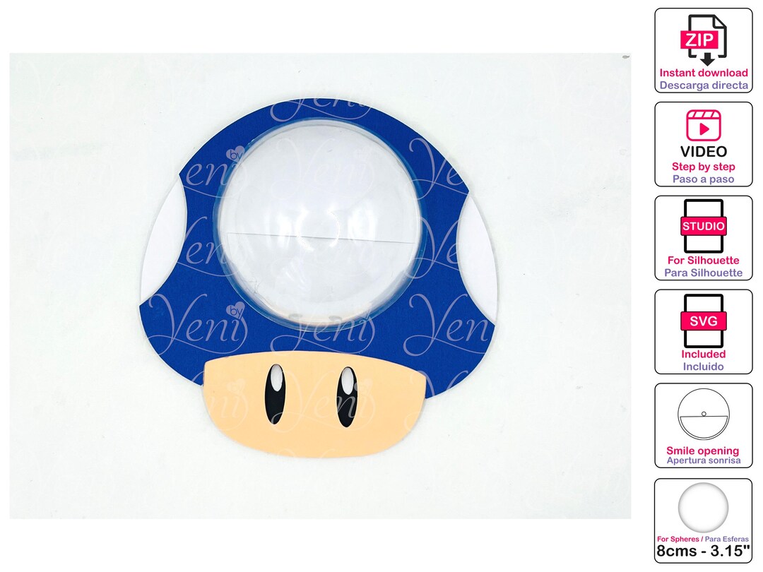 WITH Smile Mechanism Mushroom Goomba Candy Holder - for 8cm / 3.15 ...