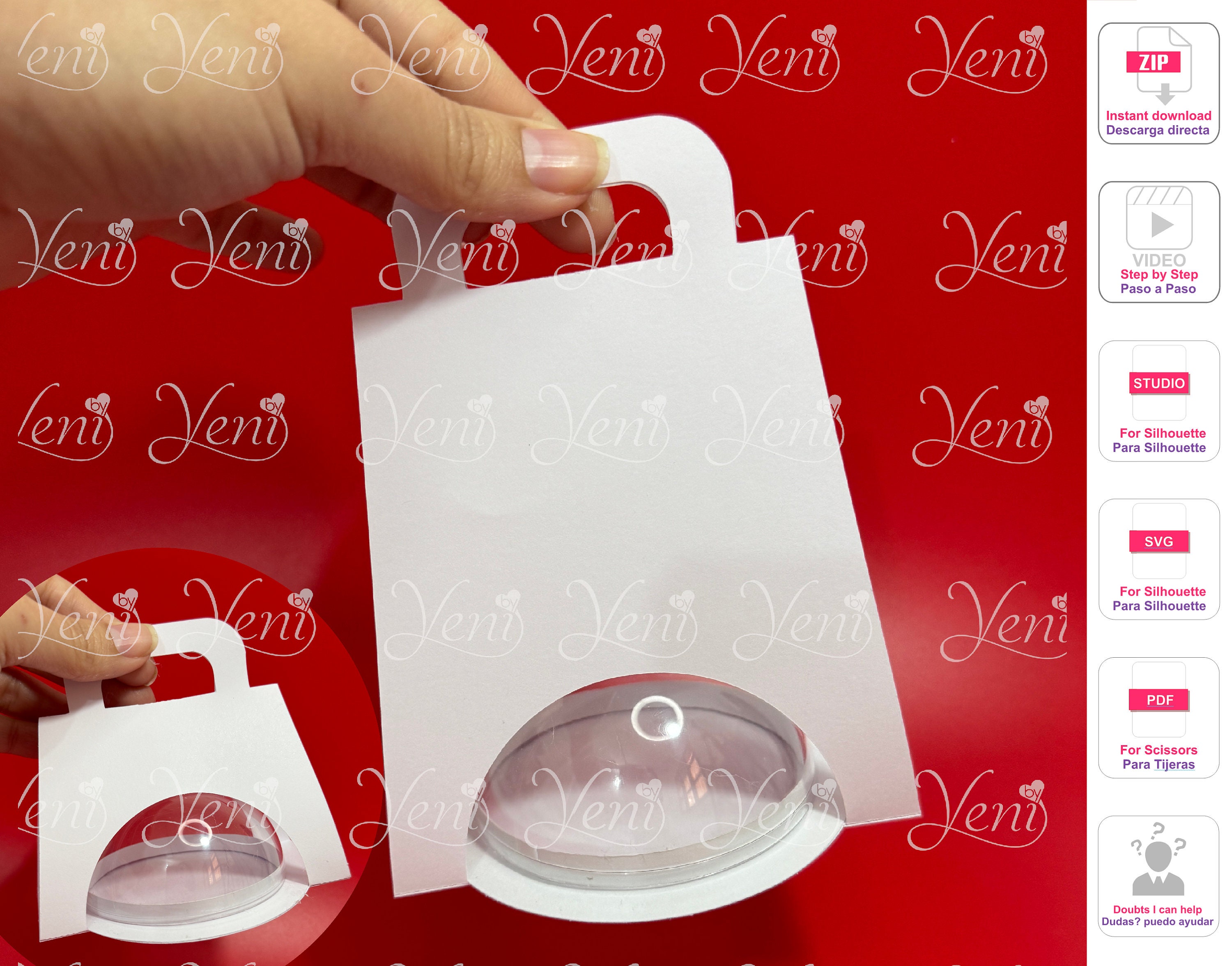 Sphere Holder Base Template: 8cm Dome, SVG, Studio, PDF (digital ...