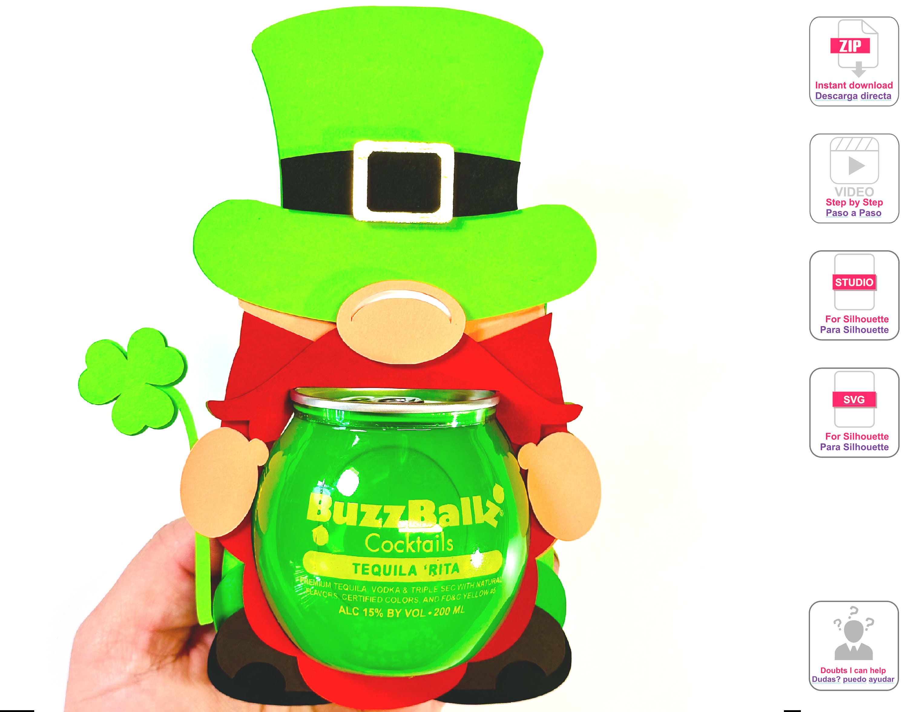 St. Patrick's Day Gnome Buzzballz Holder SVG cricut or Scanandcut ...