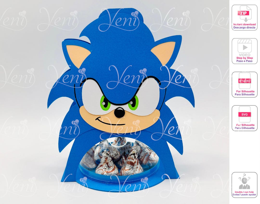 Blue Hedgehog Candy Holder: 8cm Sphere, SVG & Studio Files - Etsy