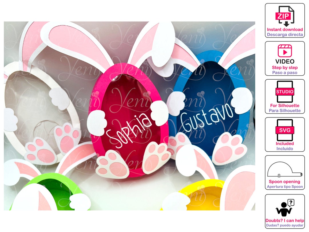 Bunny Easter Candy Box SVG File With Spoon Mechanism (digital File) - Etsy
