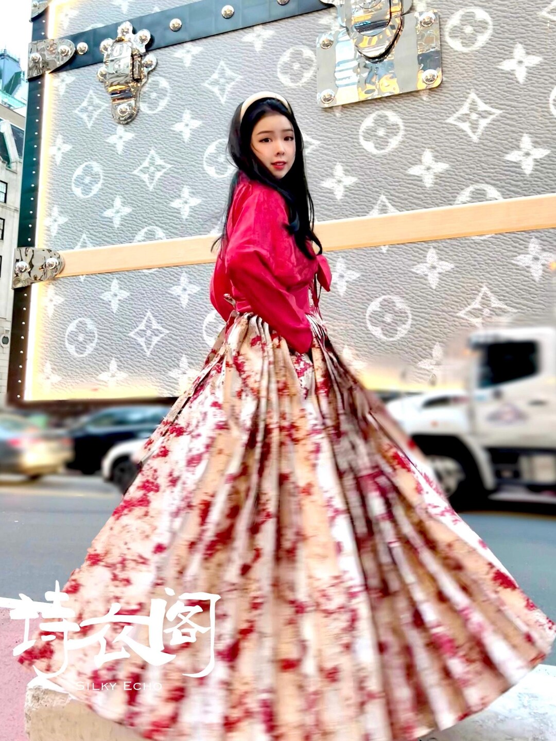 Red Mamianqun Gold Hanfu Pleated Mamian Skirt Chinese Traditional High ...