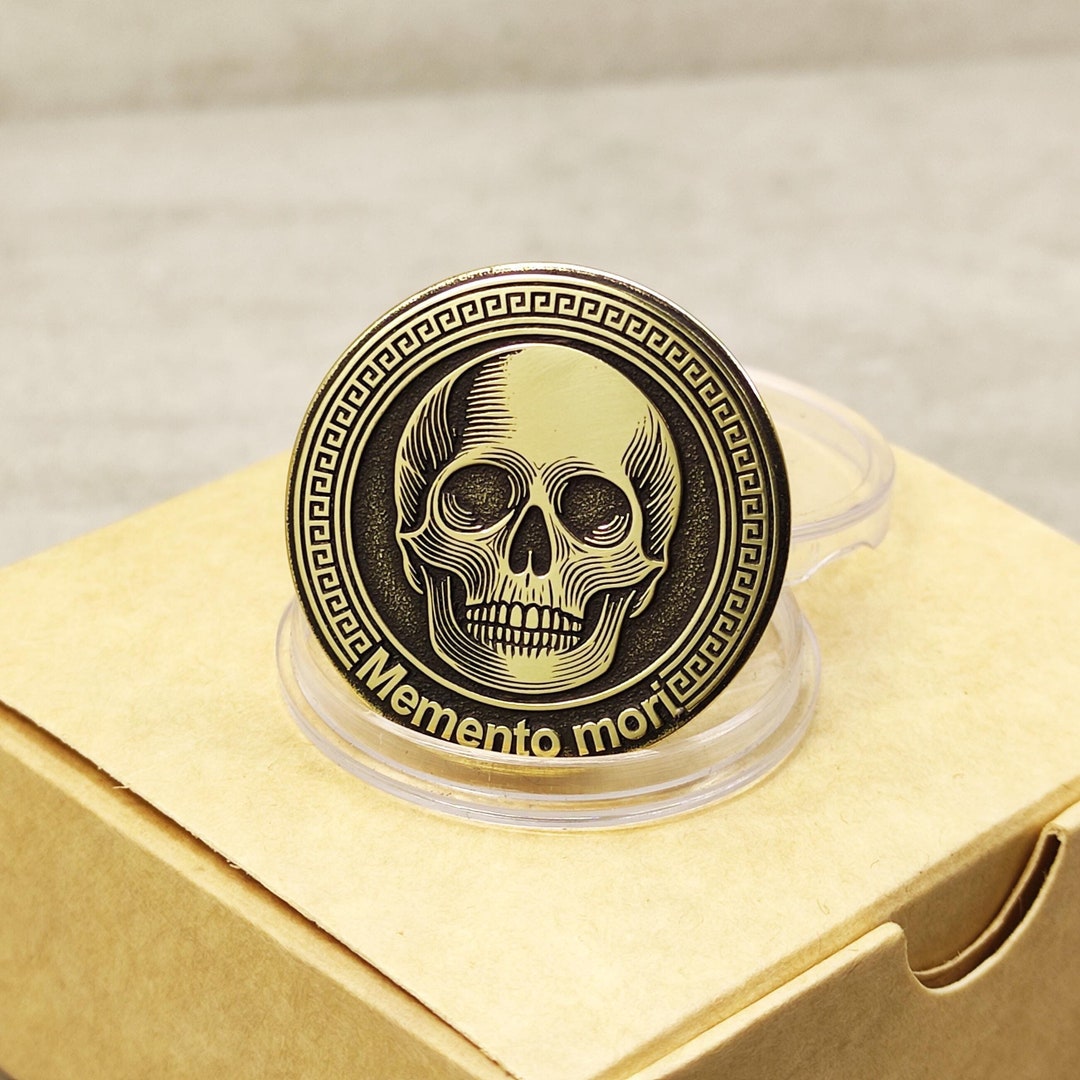 Memento Mori Brass Challenge Coin. Skull Gift for Philosophers ...