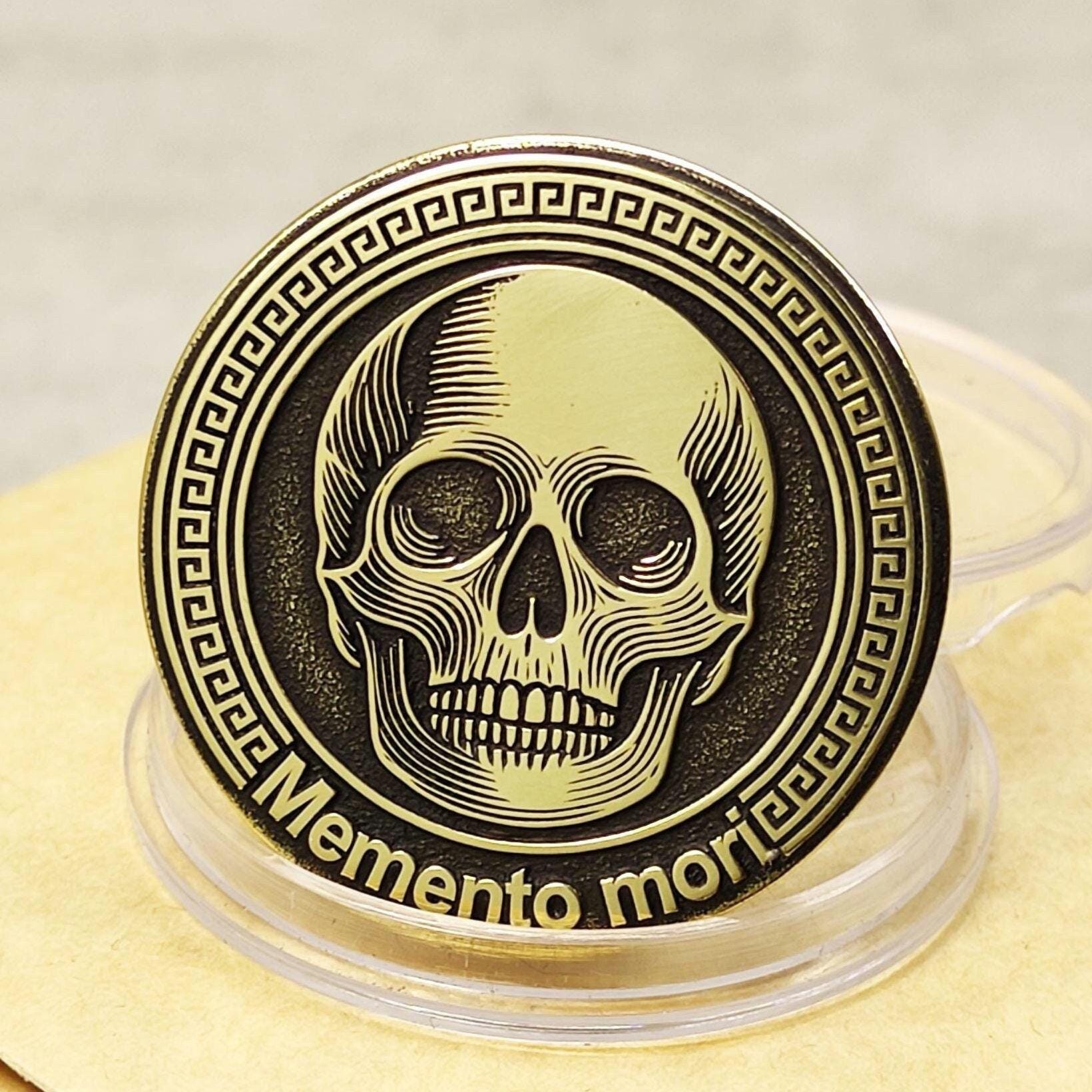 Memento Mori Brass Challenge Coin. Skull Gift for Philosophers ...