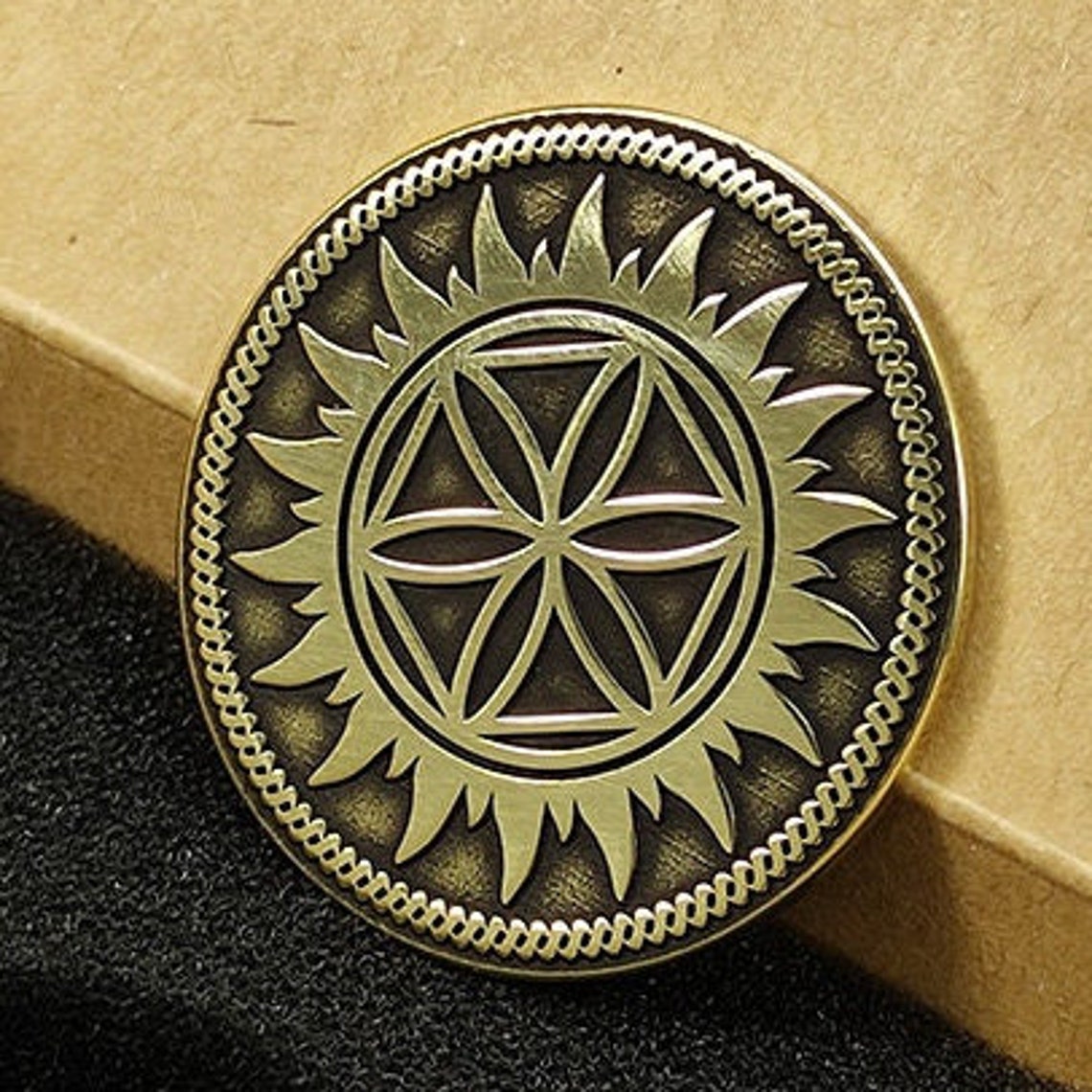 Custom Brass Star Perun Coin With Personalized Engraving Slavic Thunder ...