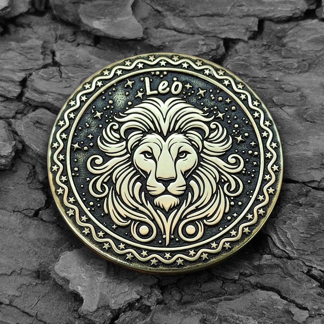 Leo Zodiac Coin Personalized Astrology Gift Him Her Custom Keychain ...