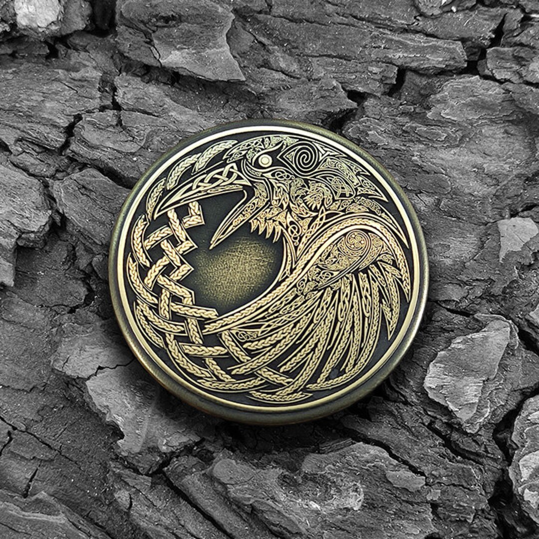 Odin's Raven Brass Souvenir Coin With Personal Engraving Scandinavian ...