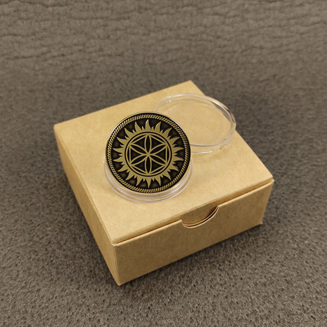 Custom Brass Star Perun Coin With Personalized Engraving Slavic Thunder ...