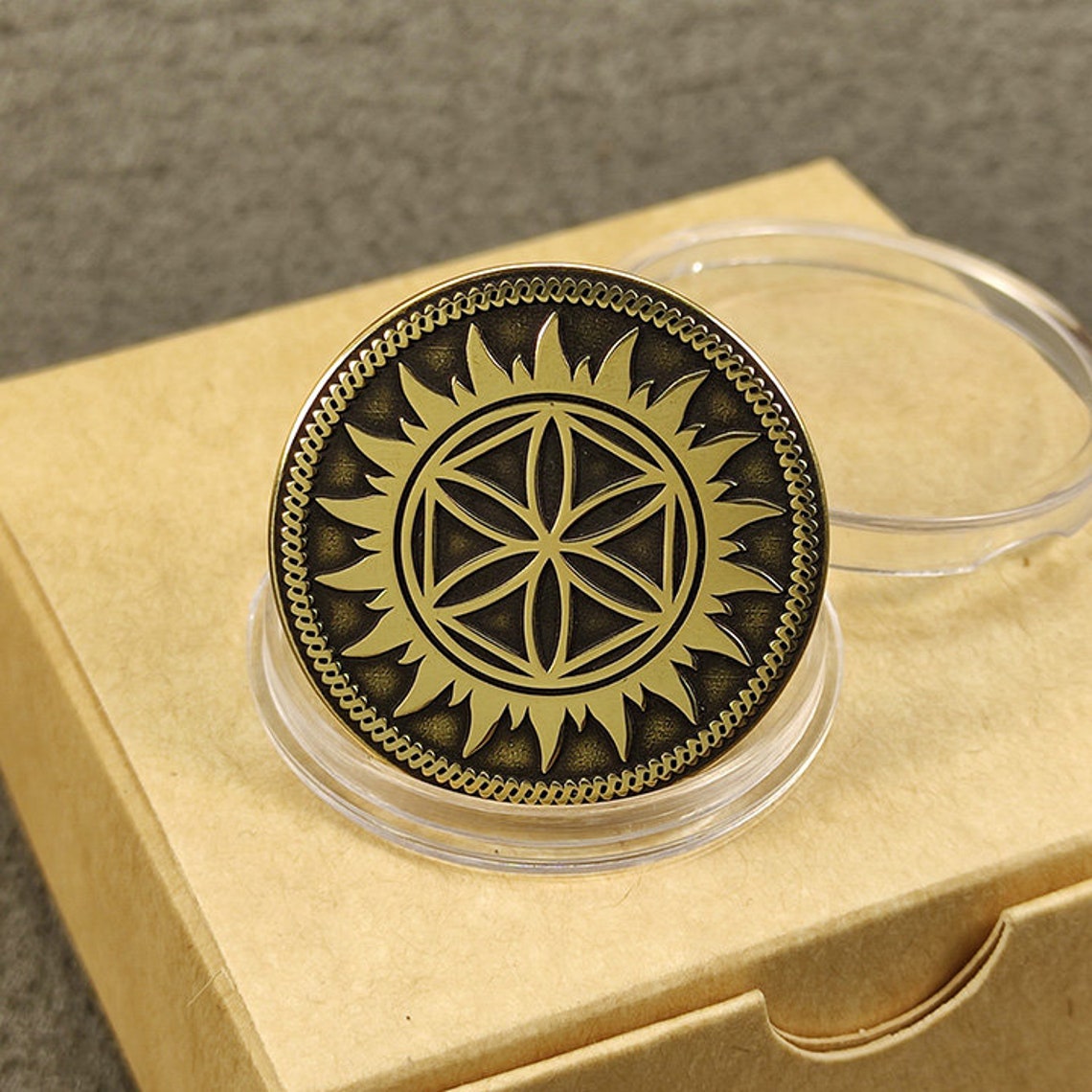 Custom Brass Star Perun Coin With Personalized Engraving Slavic Thunder ...