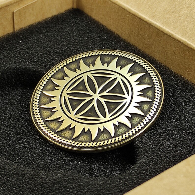 Custom Brass Star Perun Coin With Personalized Engraving Slavic Thunder ...