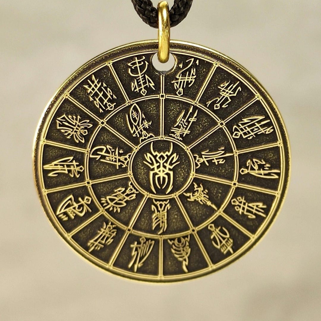 Dark Elves' Pantheon Kitarаi Mandala Brass Amulet - Personalized ...