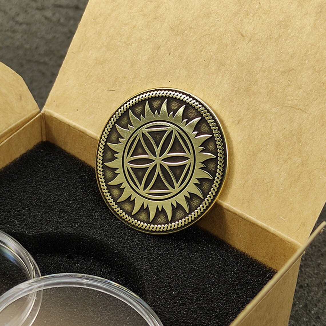 Custom Brass Star Perun Coin With Personalized Engraving Slavic Thunder ...