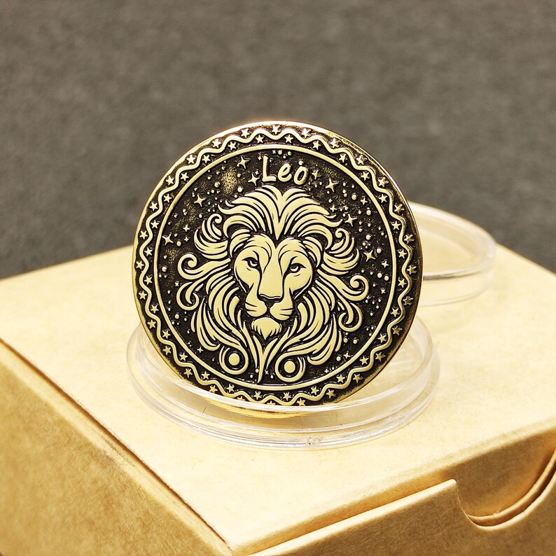 Leo Zodiac Coin Personalized Astrology Gift Him Her Custom Keychain ...