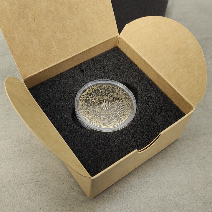 Engraved Valknut Coin - Ancient Symbol of Connection & Courage, Unique ...