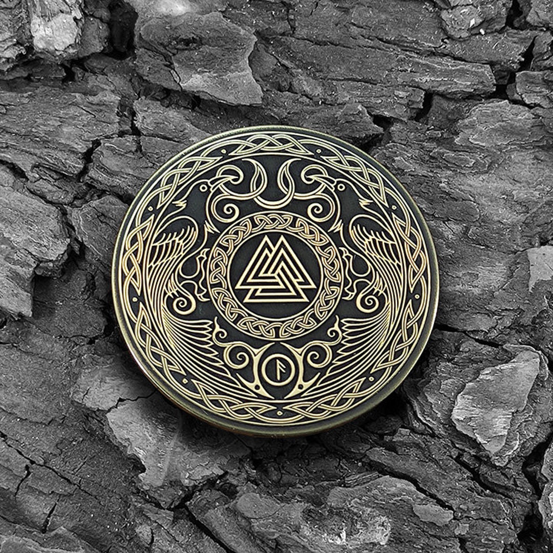Engraved Valknut Coin Ancient Symbol of Connection & Courage, Unique ...