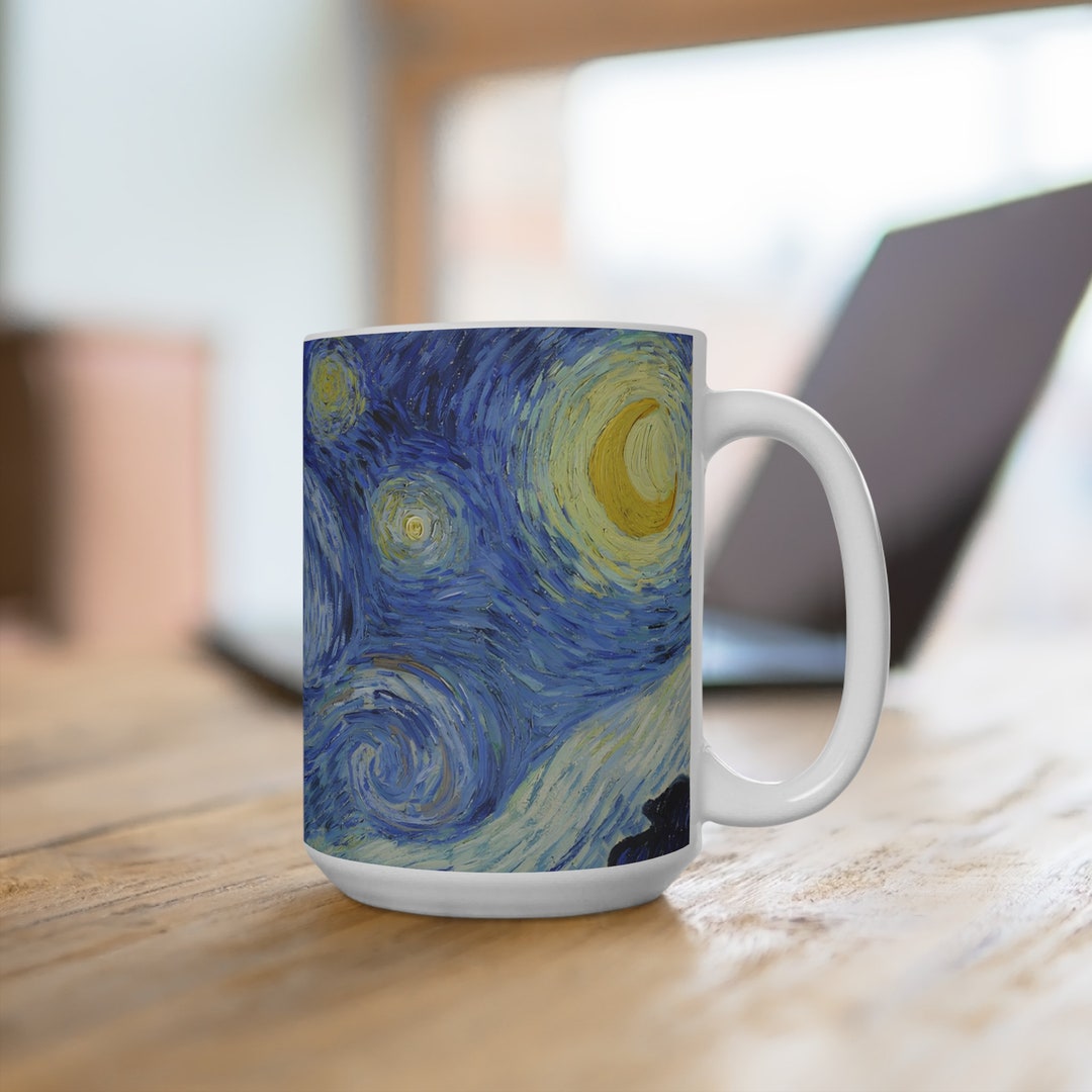 Van Gogh Starry Night Coffee Mug: 15oz Ceramic Art Cup - Etsy